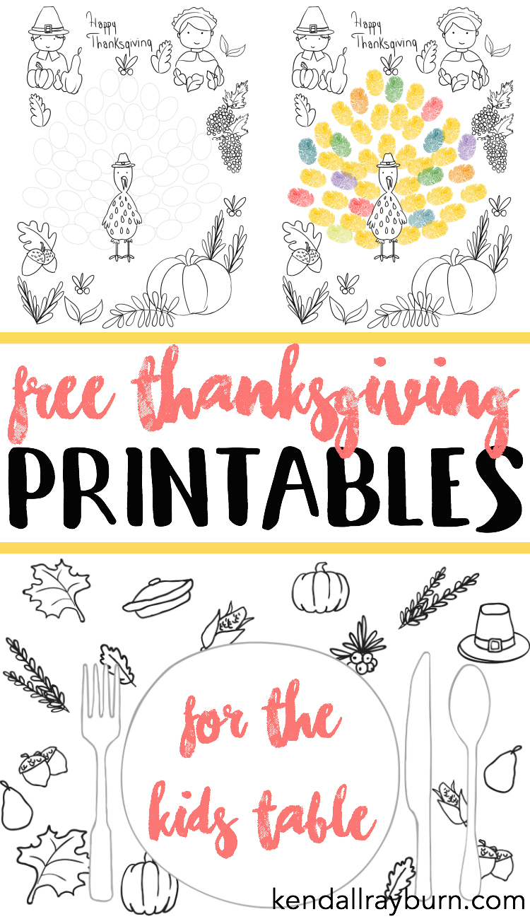 Free Thanksgiving Printables for the Kids Table! Enjoy!